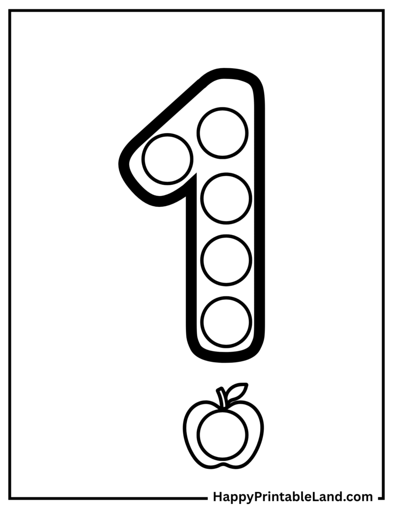 1-10 Numbers Dot Marker – HappyPrintableLand