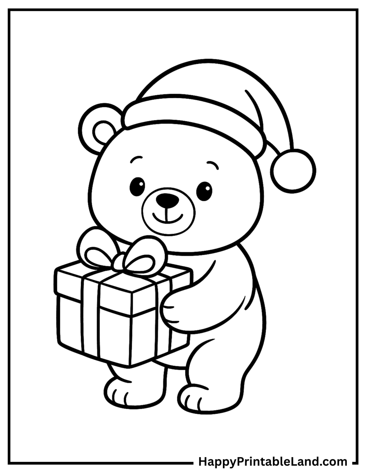 Winter Theme Bear Coloring Pages – HappyPrintableLand