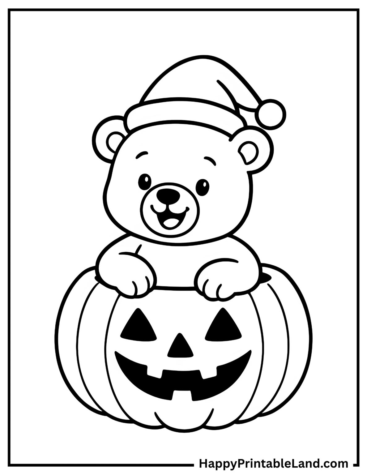 Fall & Halloween Bear Coloring Pages – HappyPrintableLand