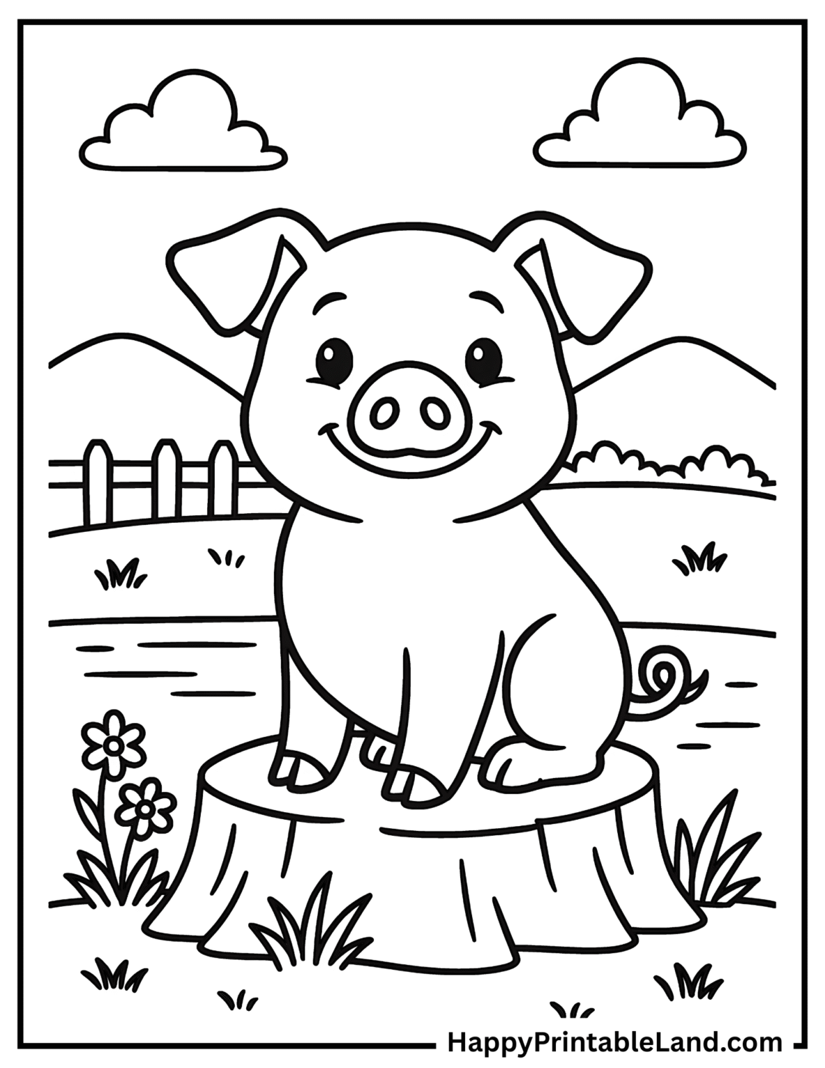 Pig Coloring Pages – HappyPrintableLand