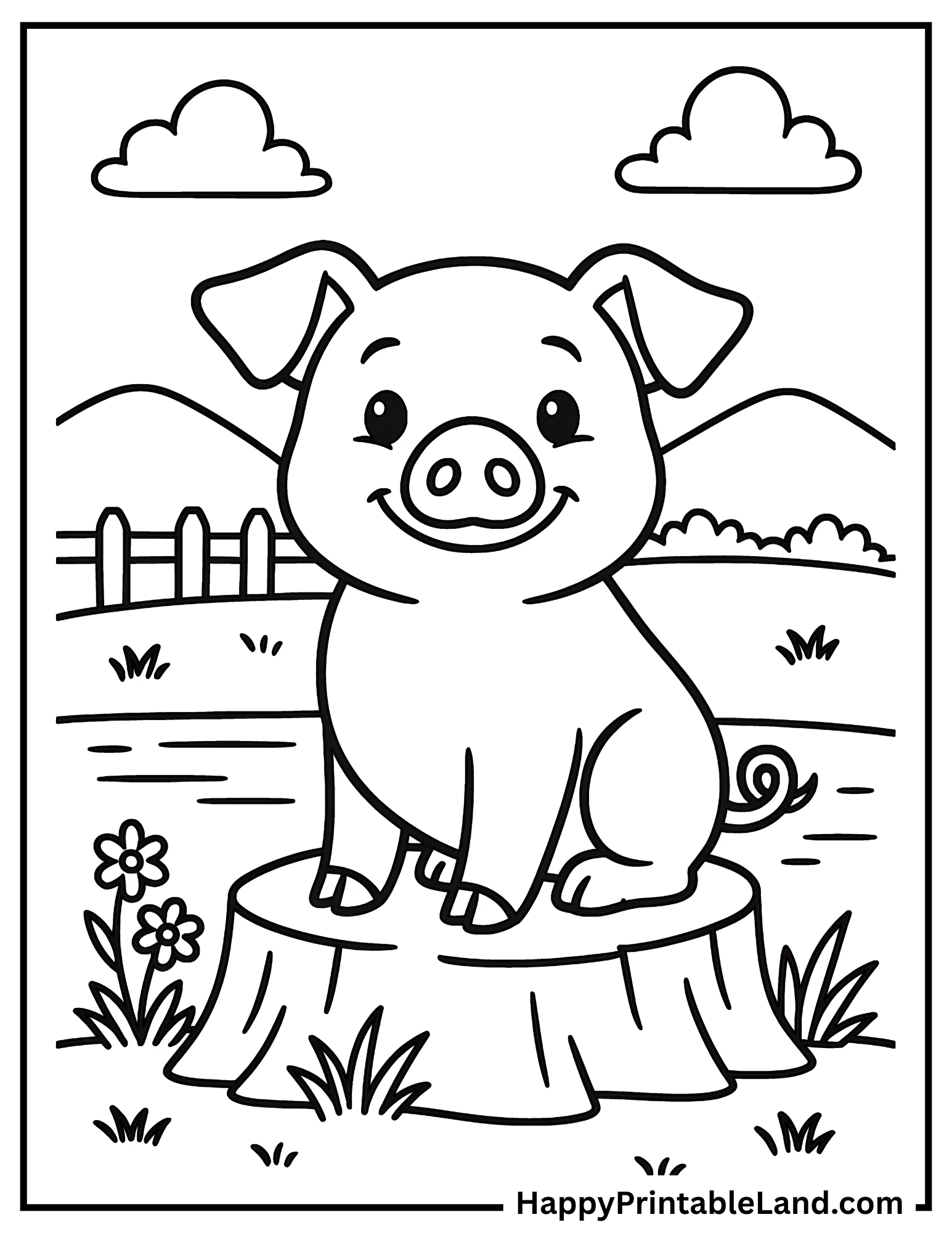 Pig Coloring Pages – HappyPrintableLand