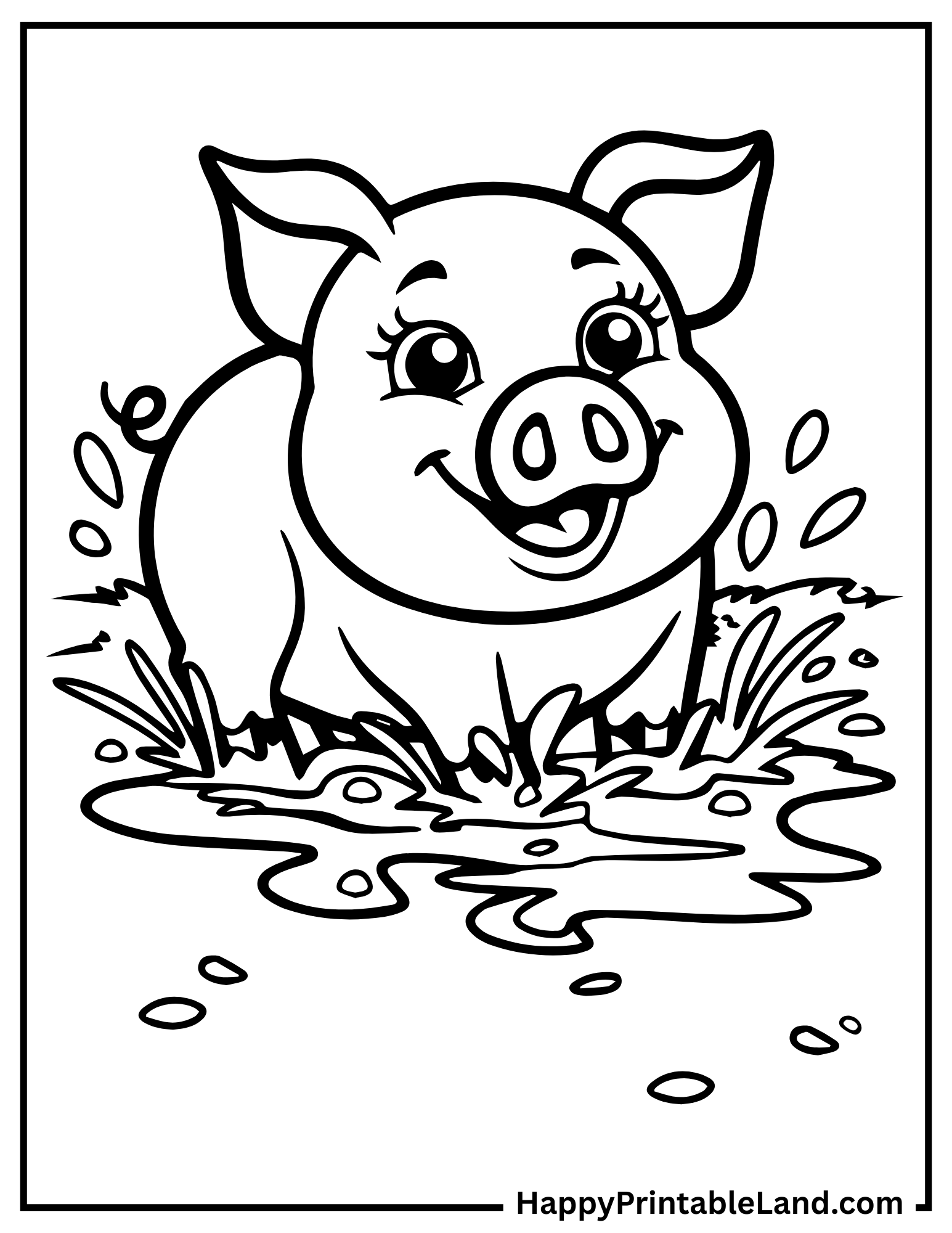 Pig Coloring Pages – HappyPrintableLand
